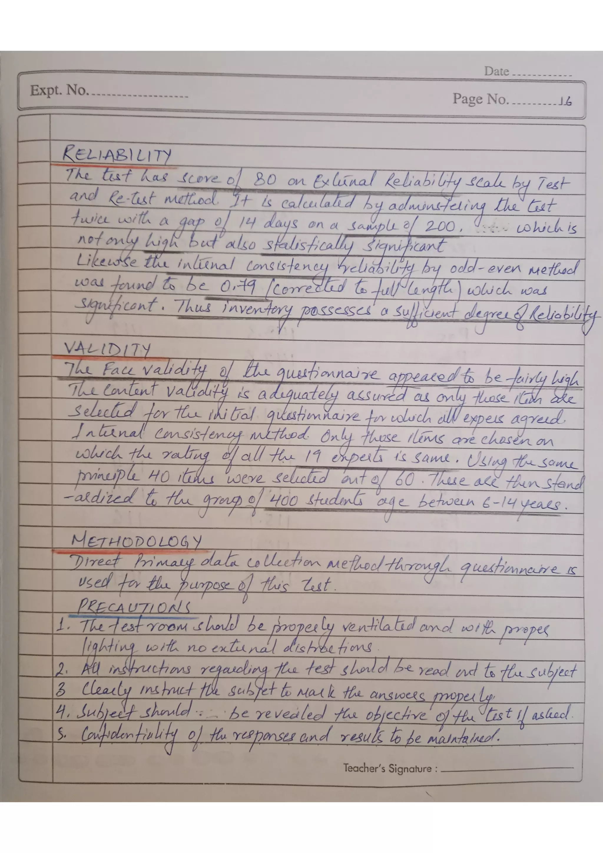 Test - Sema Rani's Stress Inventory for School Students - SISS | PDF