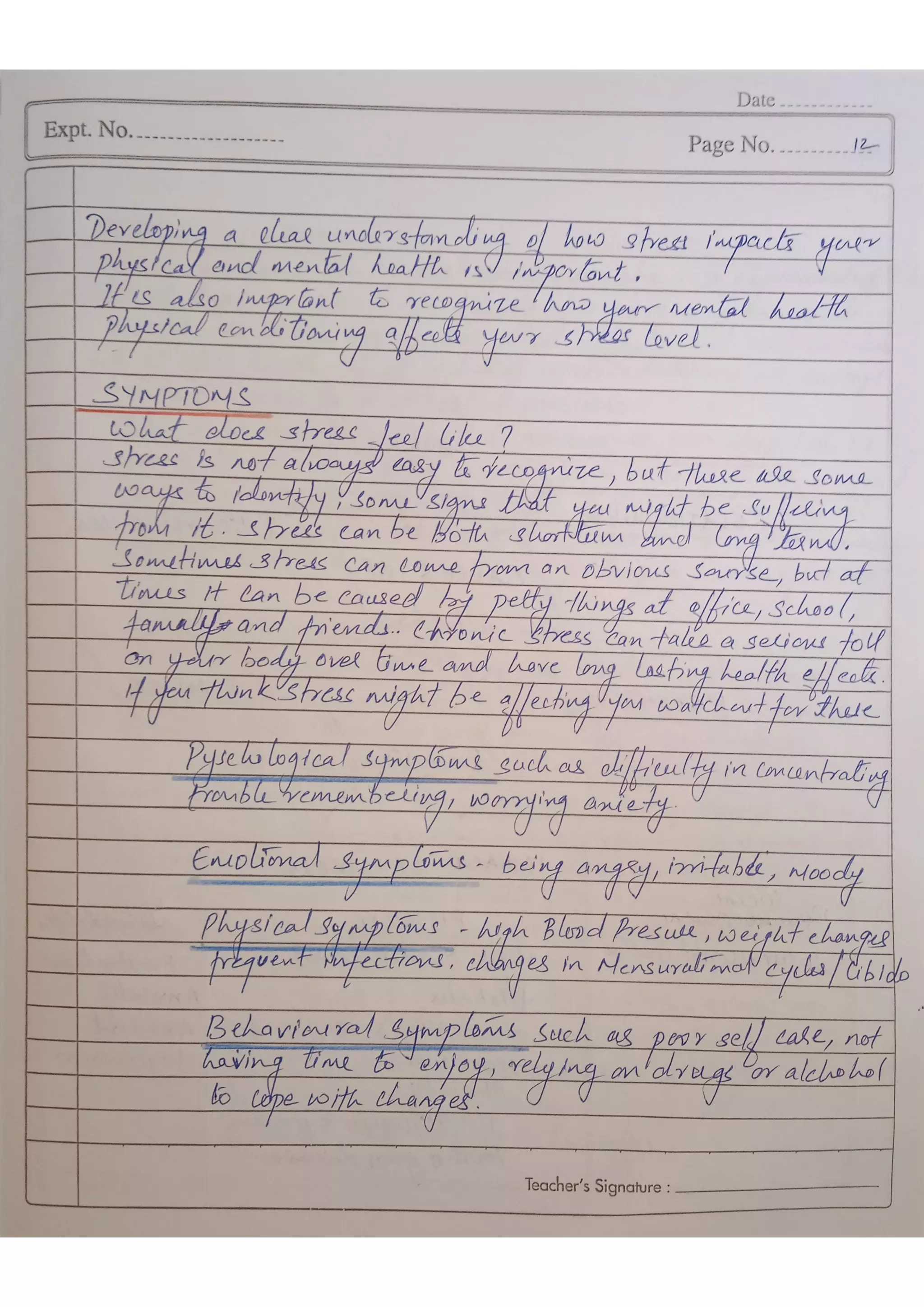 Test - Sema Rani's Stress Inventory for School Students - SISS | PDF
