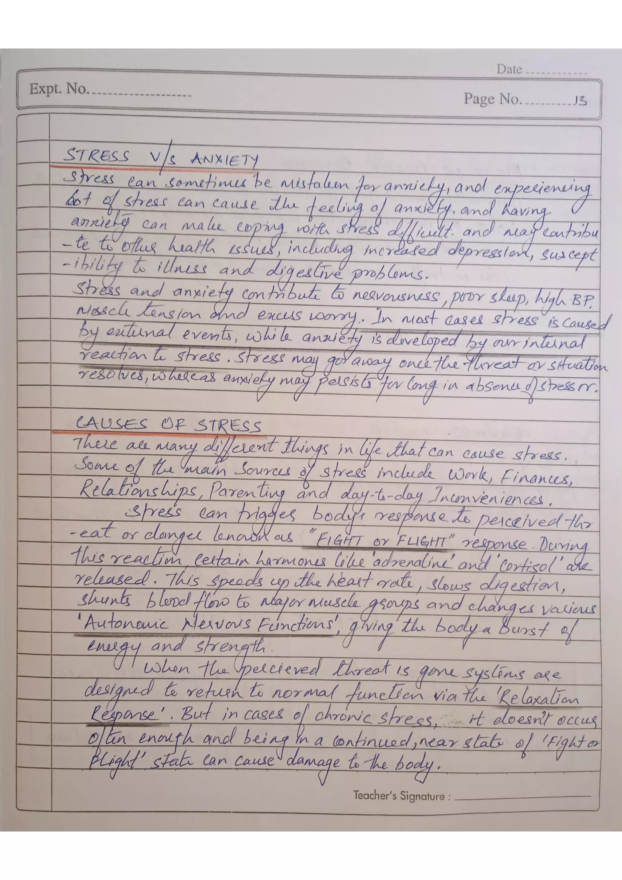 Test - Sema Rani's Stress Inventory for School Students - SISS | PDF