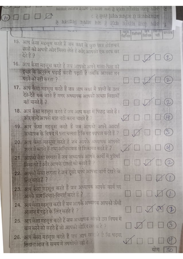 Test - Sema Rani's Stress Inventory for School Students - SISS | PDF