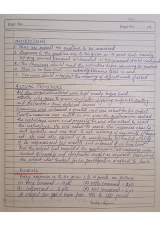 Test - Sema Rani's Stress Inventory for School Students - SISS | PDF