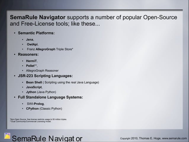SemaRule Navigator: An Open-Source Framework for Semantic and Text Analysis Applications | PPT