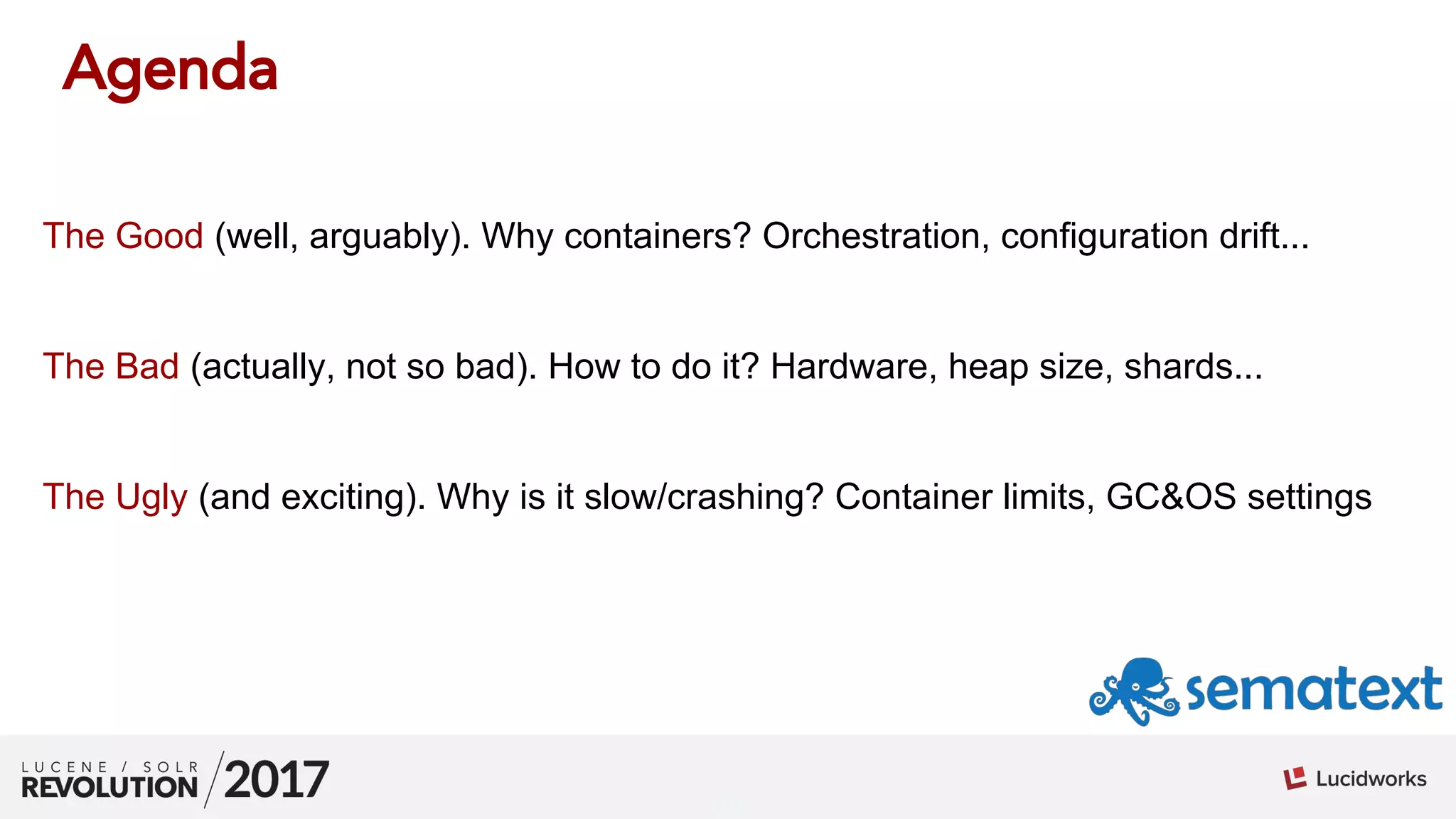 Solr on Docker - the Good, the Bad and the Ugly | PPT