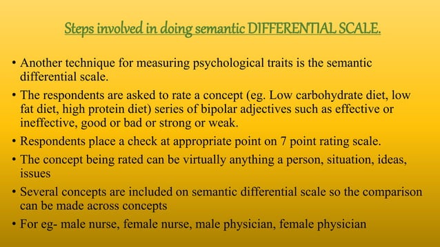 SEMATIC DIFFERENTIAL SCALE AND SUMMATED SCALE.pptx | Education
