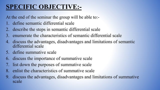 SEMATIC DIFFERENTIAL SCALE AND SUMMATED SCALE.pptx | Education