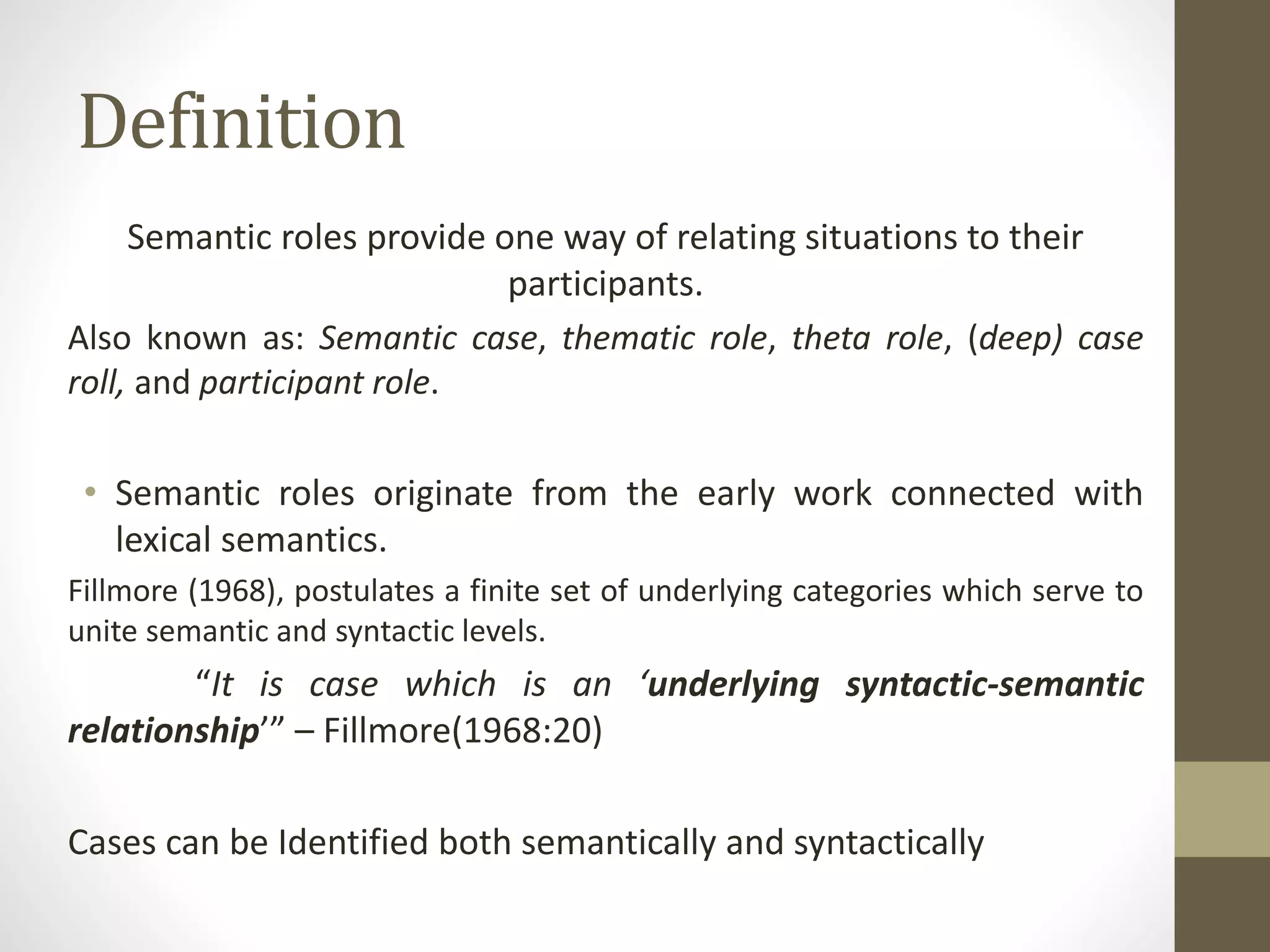 Sematic roles | PPTX
