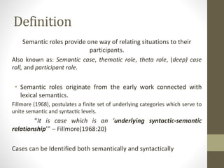Sematic roles | PPTX