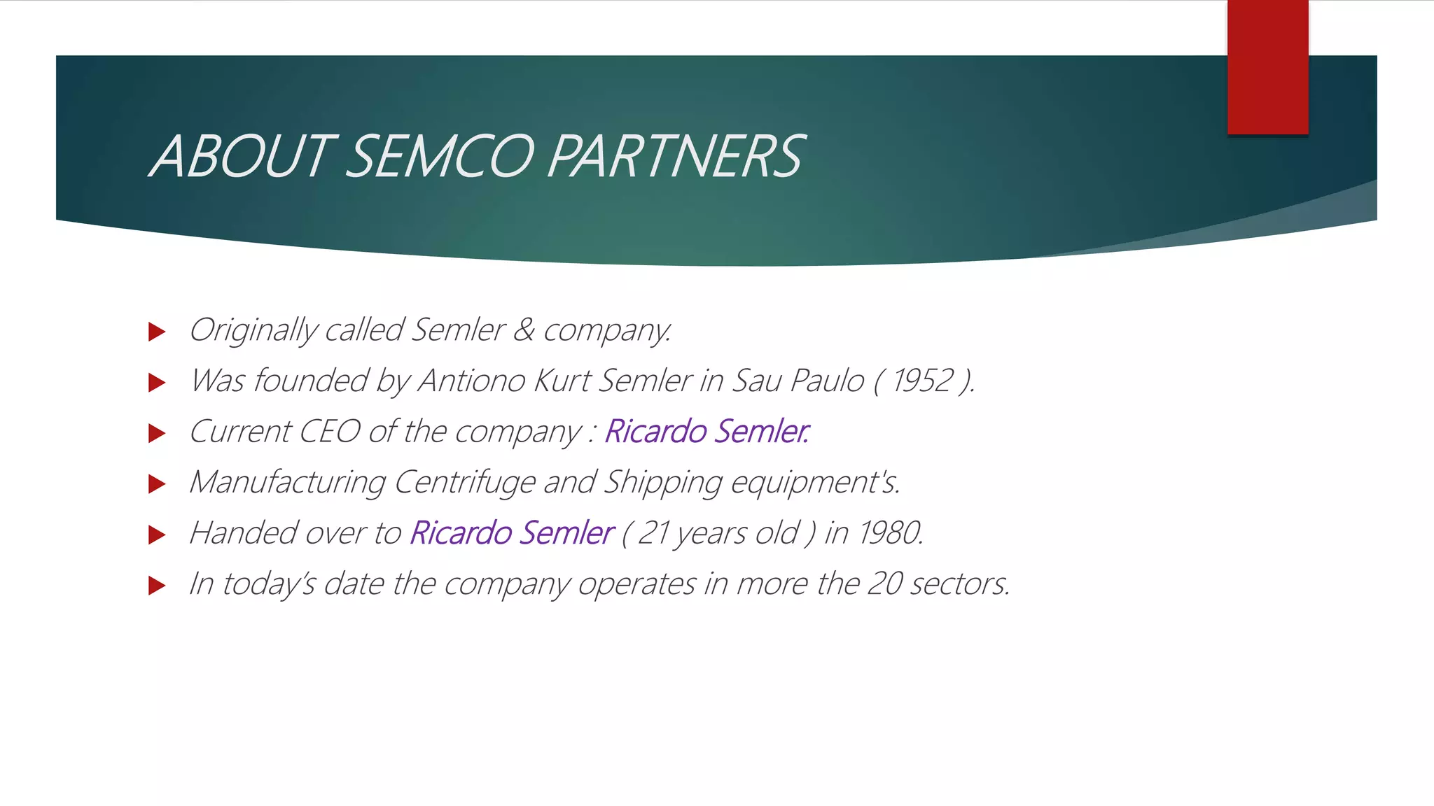 UNIQUE ORGANISATION STRUCTURE AT SEMCO | PPTX
