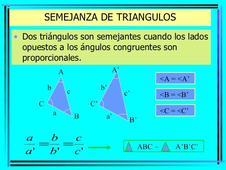 Que Es La Semejanza De Triangulos at Eva Gloucester blog