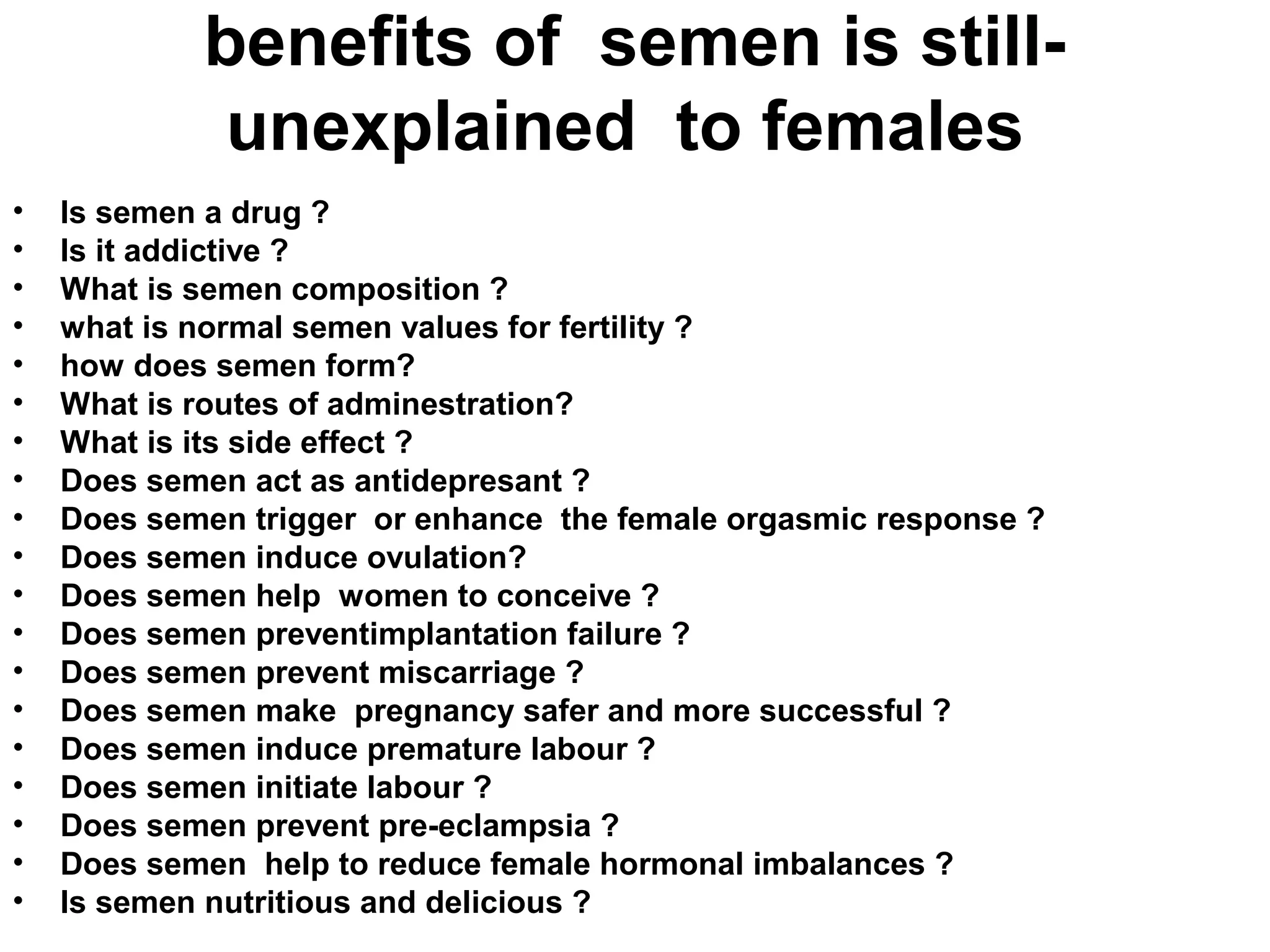 Semen as a drug | PPS