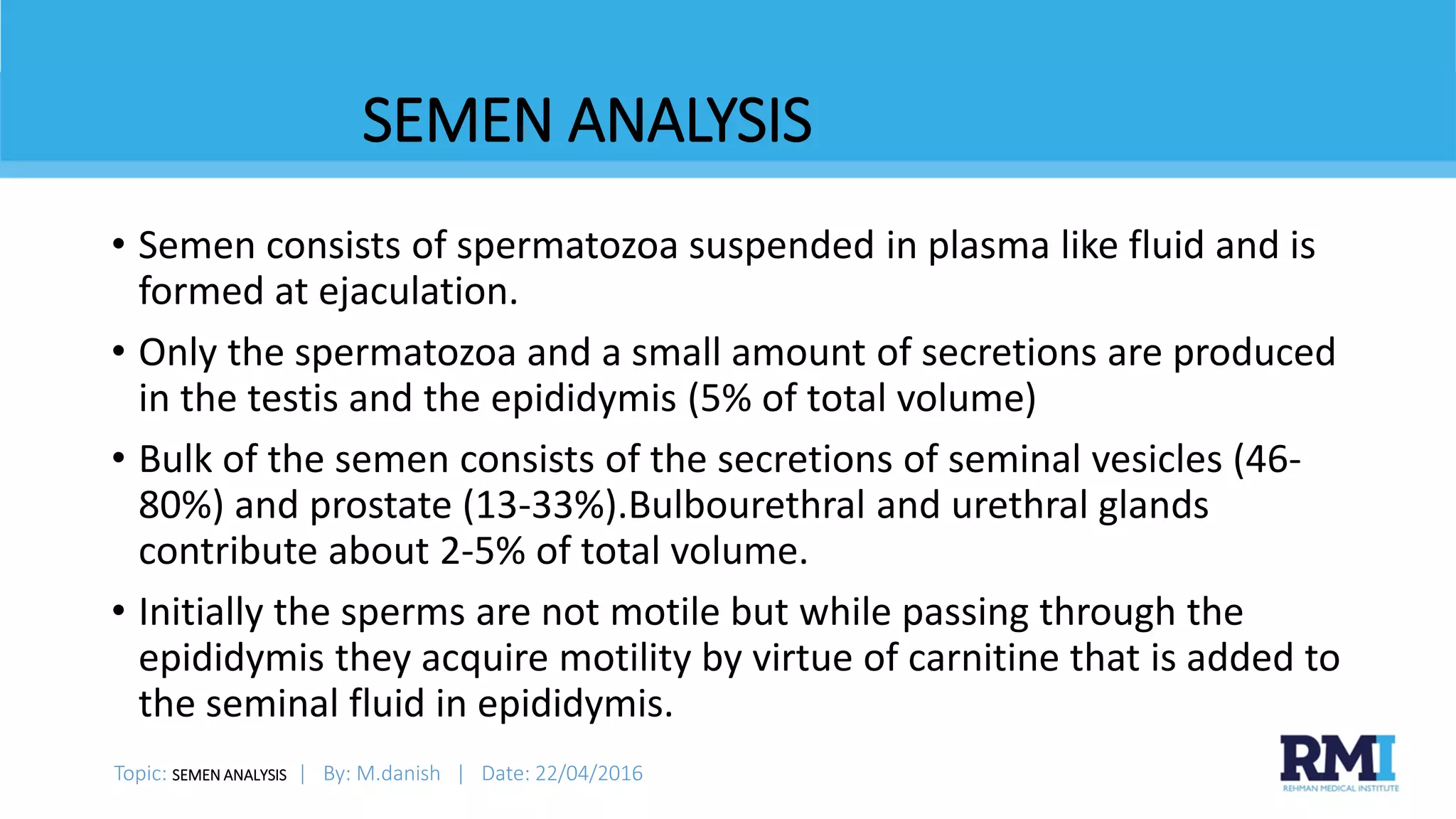 Semen analysis | PPTX