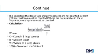 Semen analysis | PPTX | Infertility | Reproductive Health