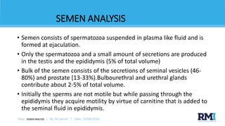 Semen analysis | PPTX | Infertility | Reproductive Health