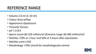 Semen analysis | PPTX | Infertility | Reproductive Health