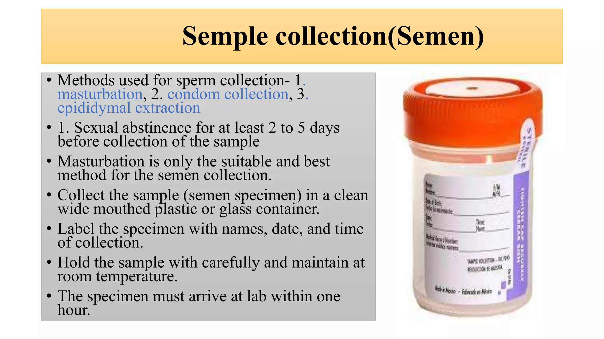 Semen analysis | PPTX | Infertility | Reproductive Health