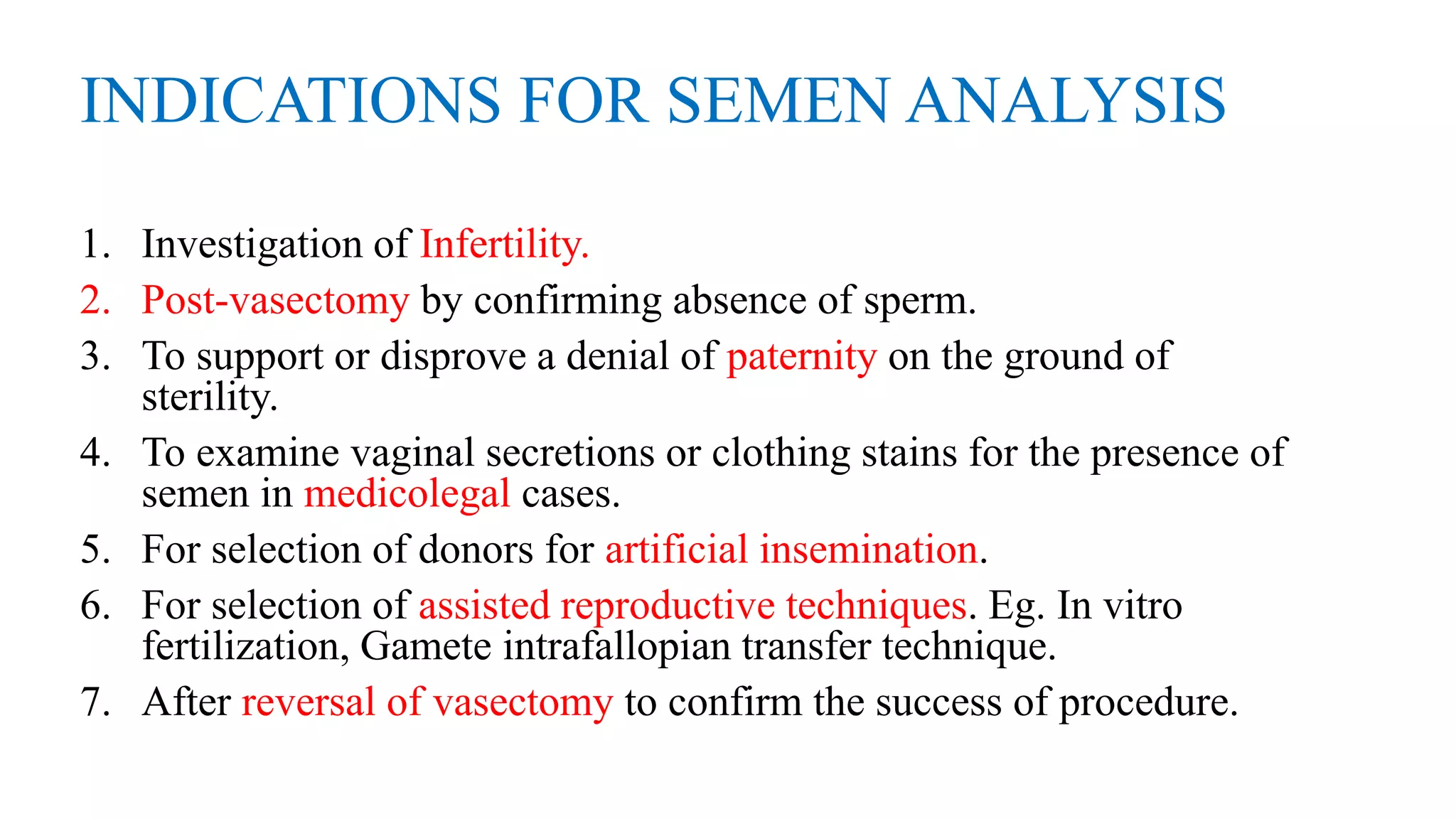 Semen analysis Latest WHO (2010) | PPTX
