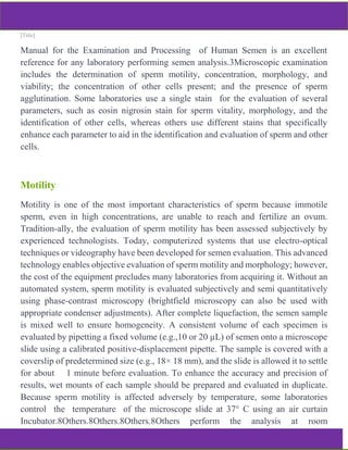 Semen analysis | PDF