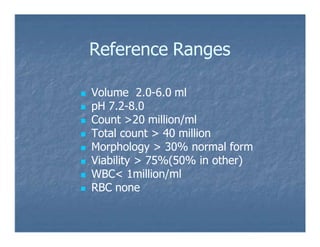 Semen Analysis Normal Values