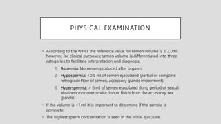 SEMEN ANALYSIS, physical chemical and microscopy | PPTX