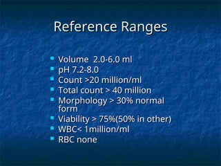 Semen Analysis. laboratory body fluid .ppt