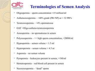 semenanalysis BY ARC FERTILITY CENTREpptx | PPTX