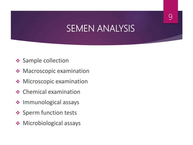 SEMEN ANALYSIS PPT.pptx | Infertility | Reproductive Health
