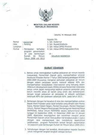 Se mendagri tentang air minum | PDF