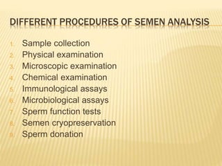 Semen examination | PPTX