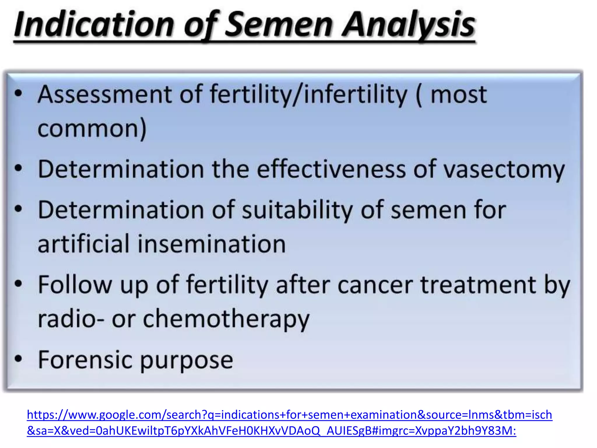 Semen examination for B.Sc. MLT students | PPTX