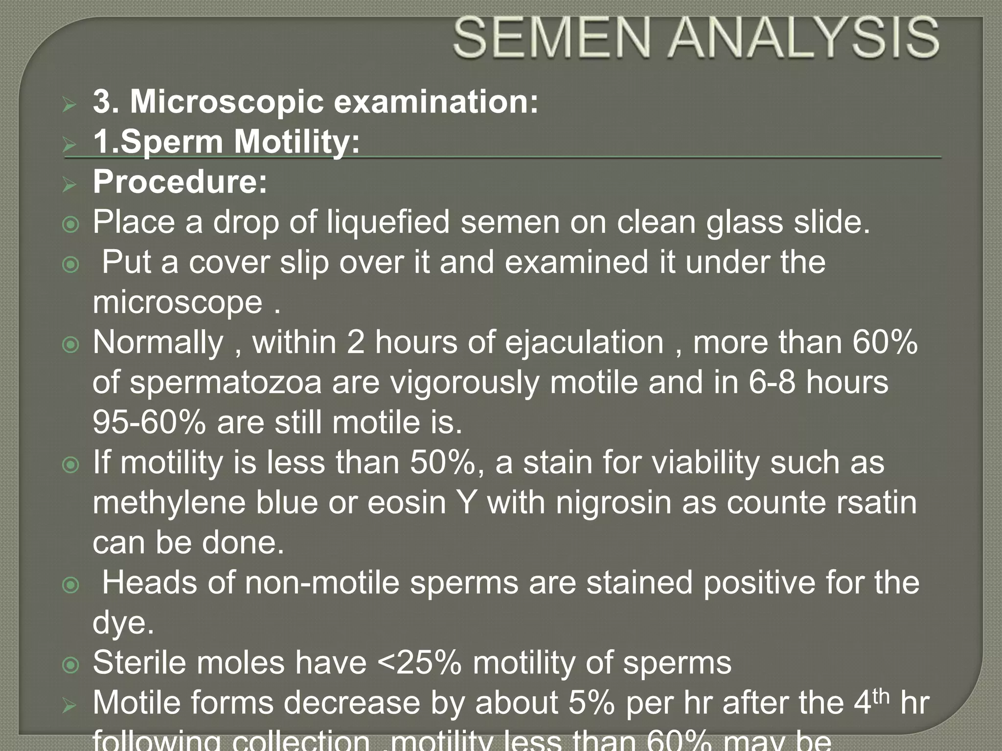 Semen examination | PPTX