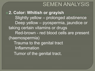 Semen examination | PPTX