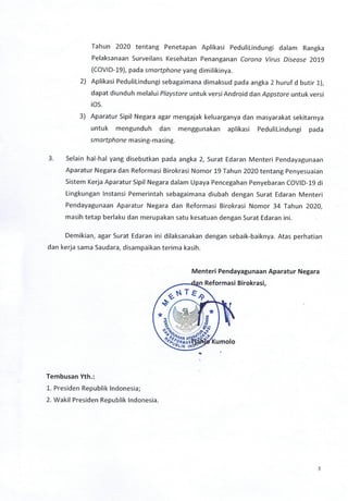 Surat Edaran MenpanRB 50 soal Penyesuaian Kerja ASN | PDF