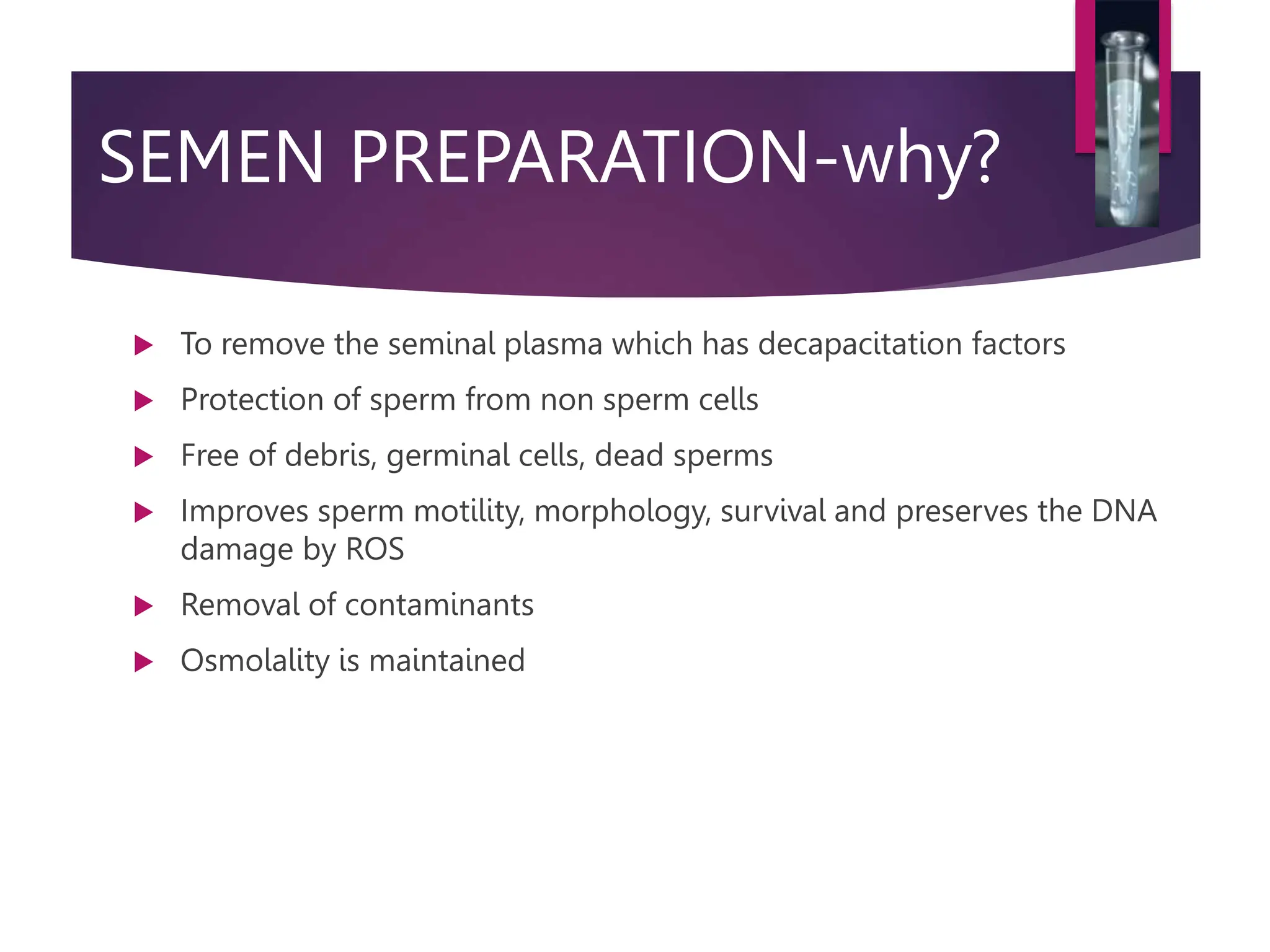SEMEN PREPARATION TECHNIQUES FOR IVF IN EMBRYOLOGY | PPT