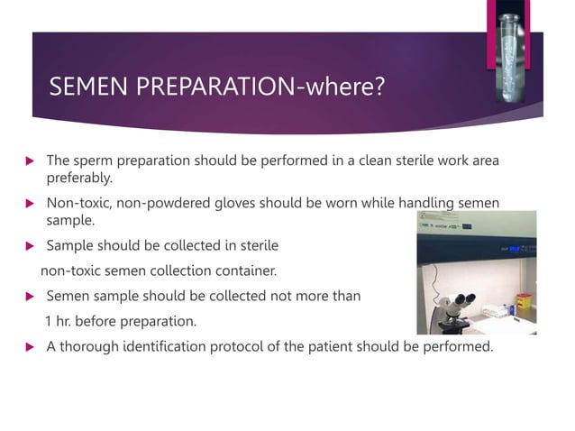 SEMEN PREPARATION TECHNIQUES FOR IVF IN EMBRYOLOGY | PPT