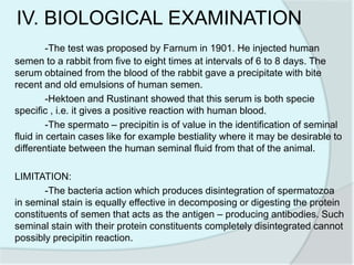 SEMEN & SEMINAL STAINS.pptx | Infertility | Reproductive Health