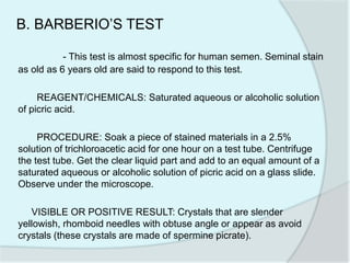 SEMEN & SEMINAL STAINS.pptx | Infertility | Reproductive Health