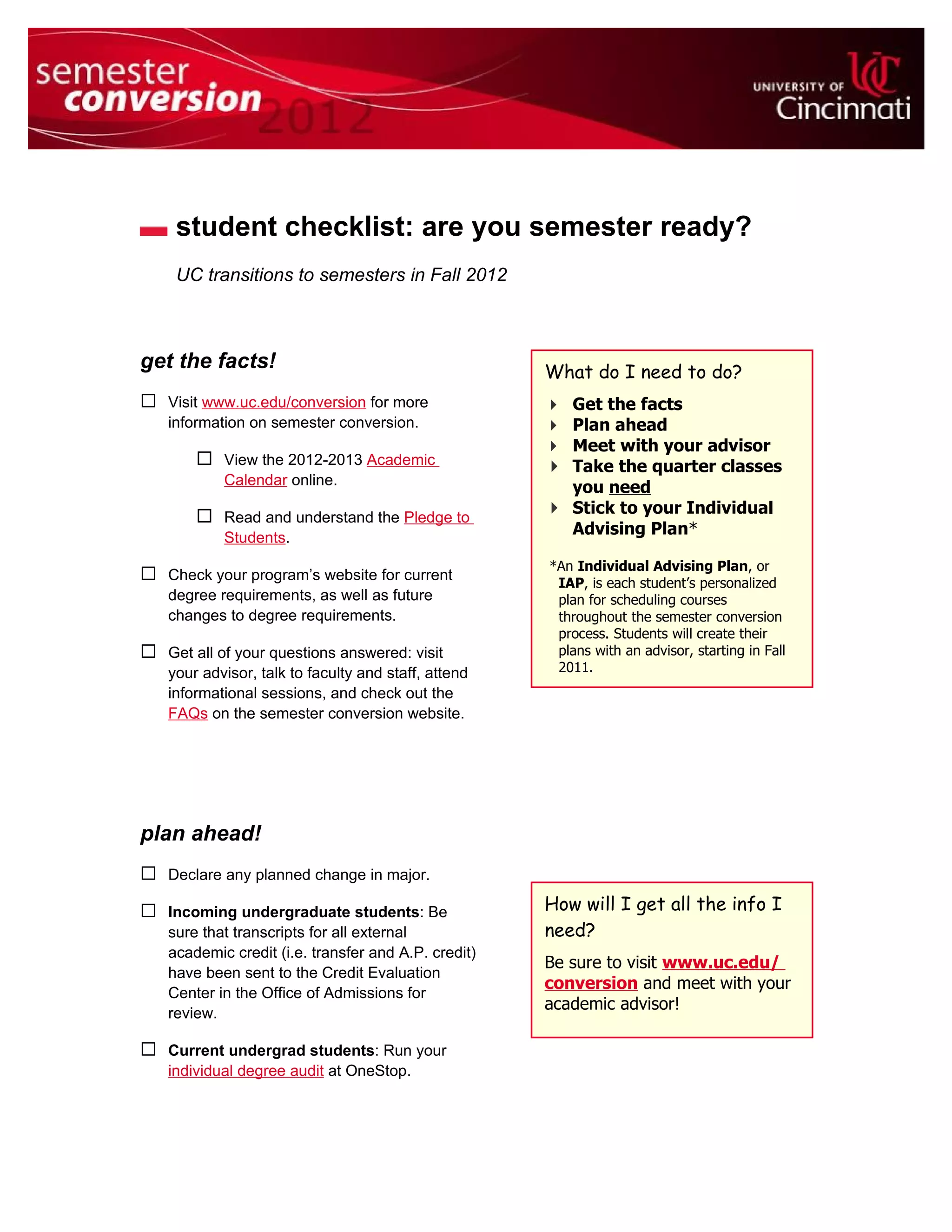 Semester Checklist 7 | PDF