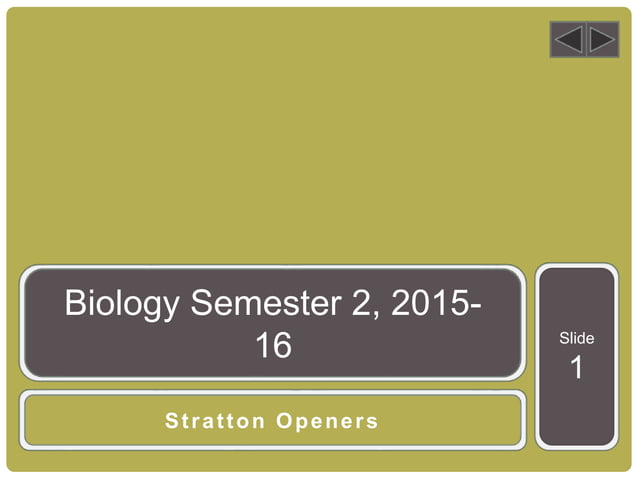Biology Semester 2 2016 Daily Agenda and Targets | PPT