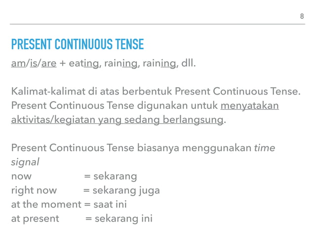 Present Continuous Tense | PDF