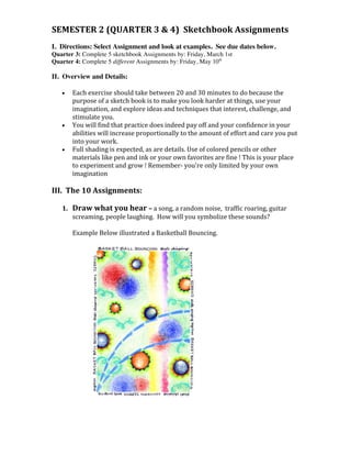 Semester 2 sketchbook assignments | PDF | Drawing and Sketching | Arts ...