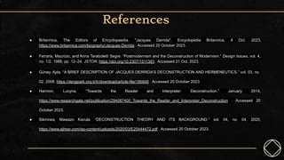 "Deconstruction in Literary Theory: An Analytical Exploration" | PPT
