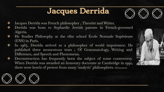 "Deconstruction in Literary Theory: An Analytical Exploration" | PPT ...