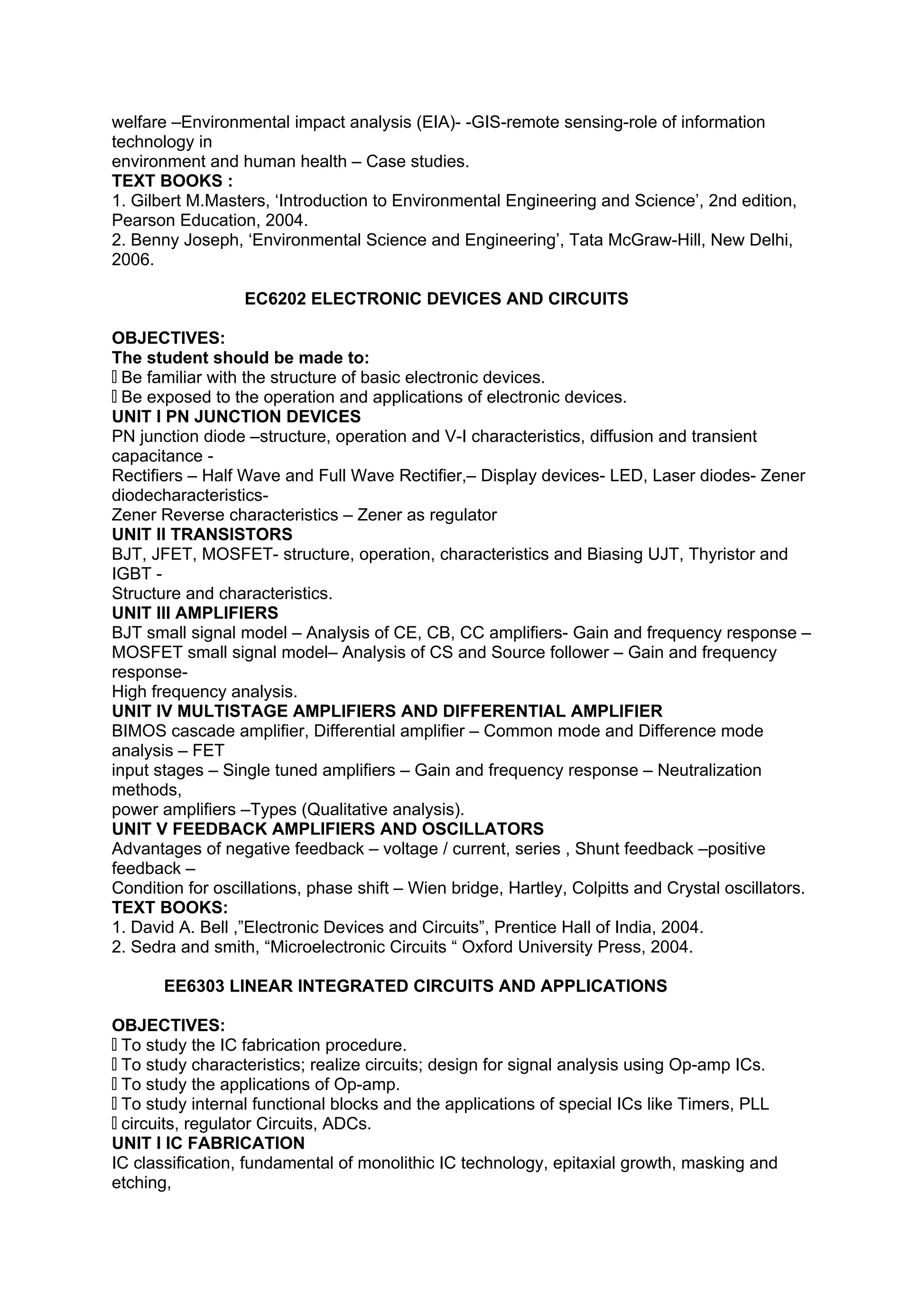 EEE Semester(3) Syllabus | PDF