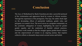 Women’s Victimization in Buchi Emecheta’s ‘The Joys of Motherhood’ | PPT