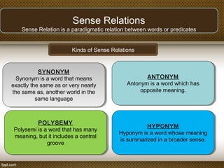 The Dimension of Meaning - Semantics | PPT