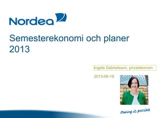 Semesterekonomi och planer 2013 | PPT