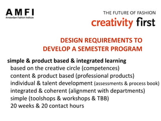 AMFI - Amsterdam Fashion Institute: Semester format | PDF