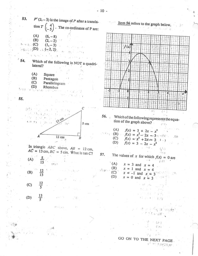 CSEC Mathematics Paper 01 | PDF