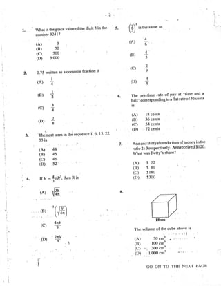 CSEC Mathematics Paper 01 | PDF