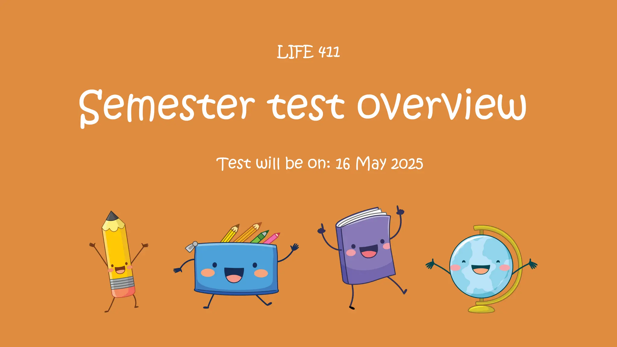 Semester test overview powerpoint presentation | PPT